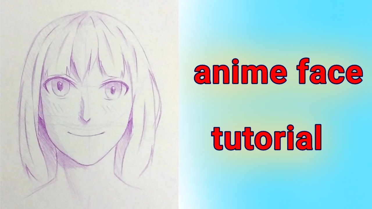 Anime face tutorial 😌 #anime #animetutorials - YouTube