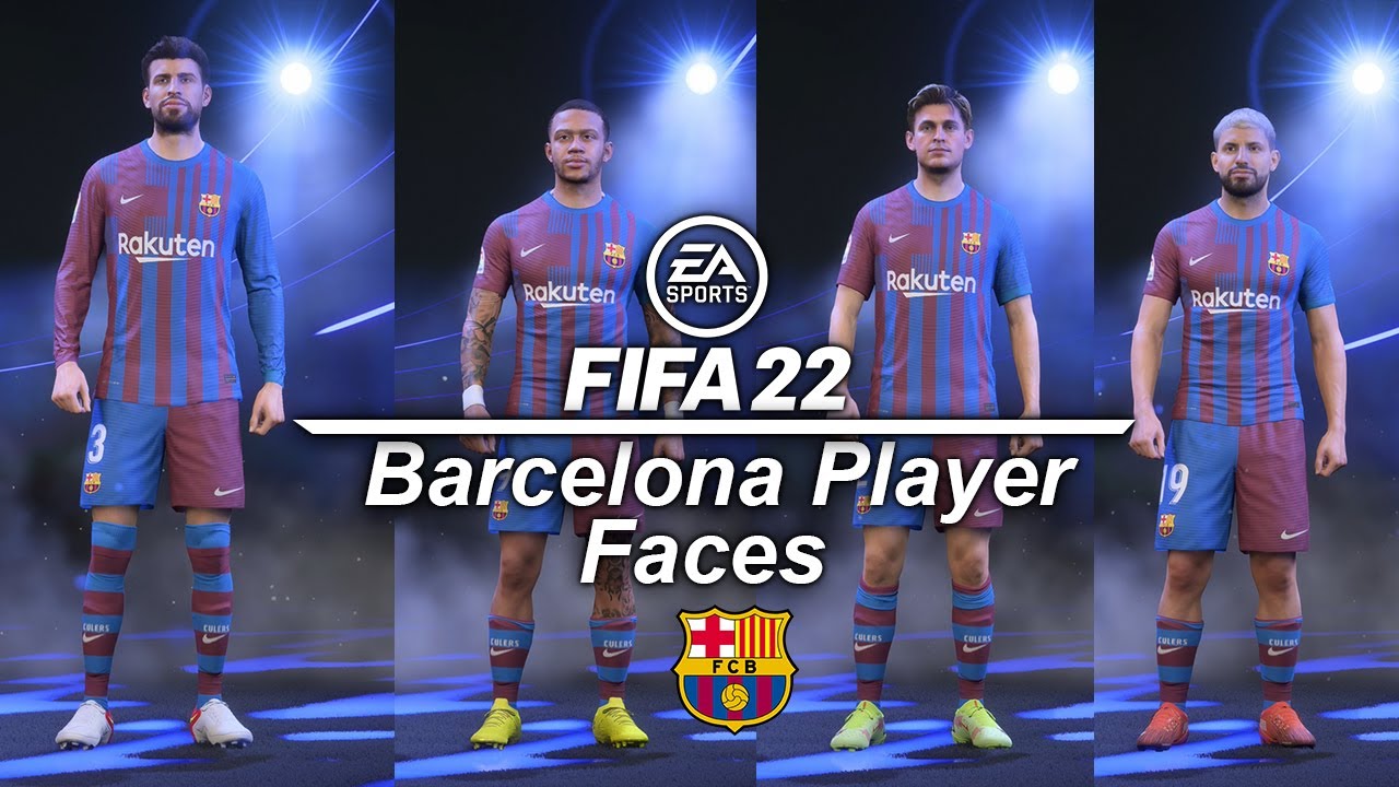 FIFA 22 - BARCELONA PLAYER FACES - YouTube