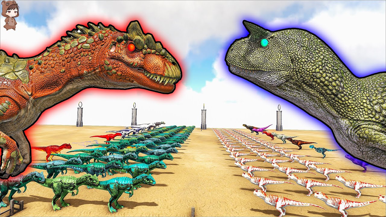 Team Allosaurs VS Team Carnotaurus ARK Mod Battle Ep.382 - YouTube