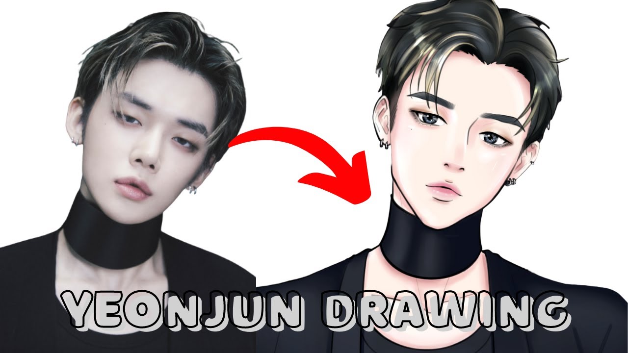 DRAWING PROCESS- YEONJUN FROM TXT - YouTube
