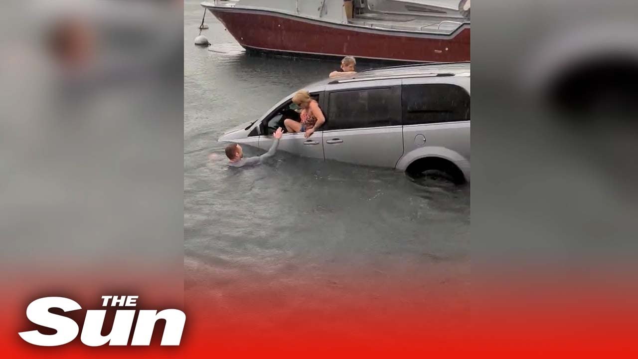 Sailboat Crew Rescues Tourists After They Drive Car Into Harbor in ...