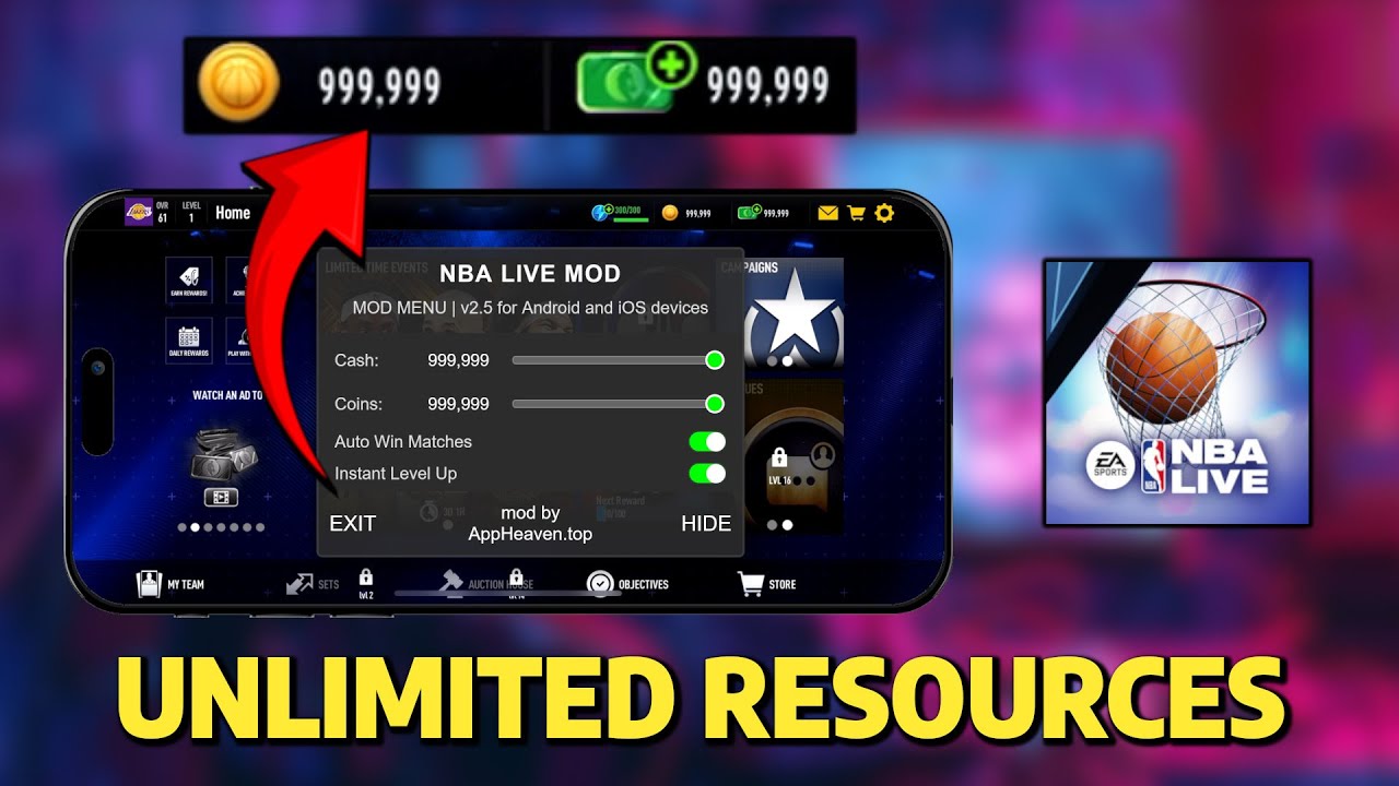 NBA Live Mobile Hack Unlimited Coins and Cash Working MOD 2025 - YouTube
