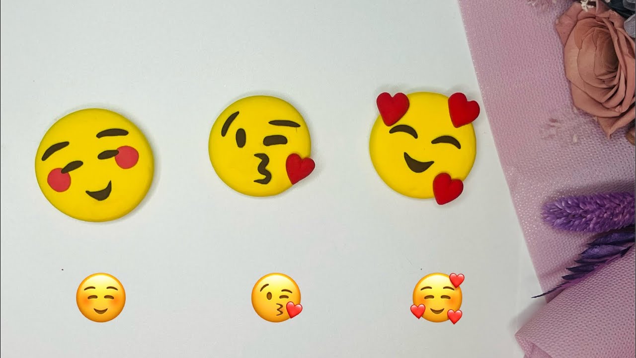 Cute and Easy Emojis DIY | Air Dry Clay - YouTube