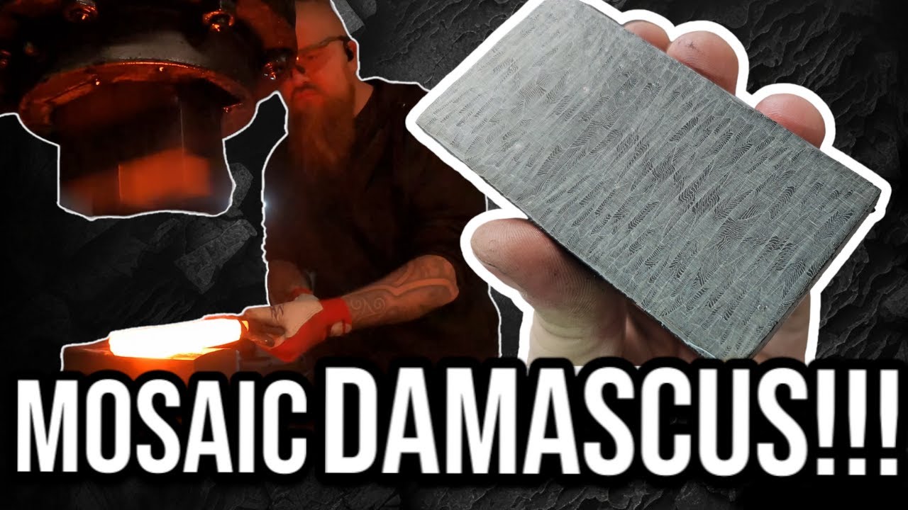 Forging MOSAIC DAMASCUS for a BOWIE KNIFE - BladeShow Texas - YouTube