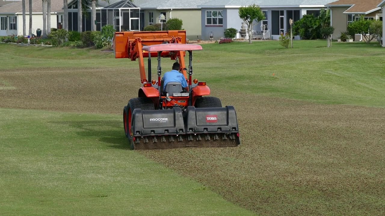 Golf Course Aeration - YouTube
