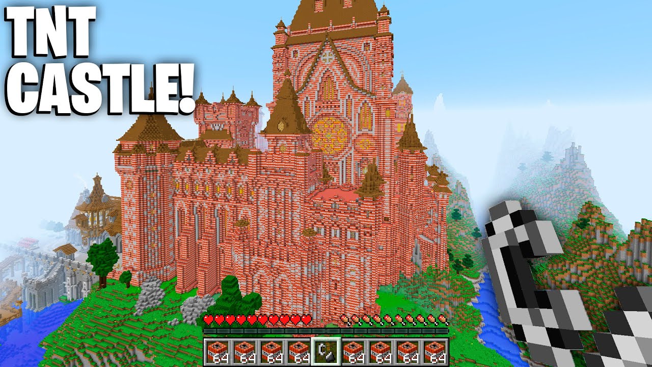 WHAT will HAPPENS if LIGHT CASTLE of 1000 TNT in Minecraft ! MEGA TNT ...