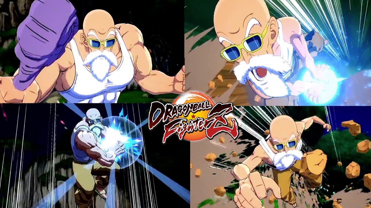 Master Roshi Training Mode Gameplay All Movesets - Dragon Ball FighterZ ...