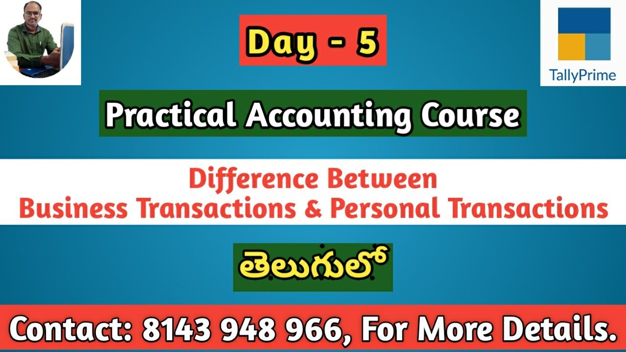 Day - 5: Practical Accounting Course || Live Classes in తెలుగు ...