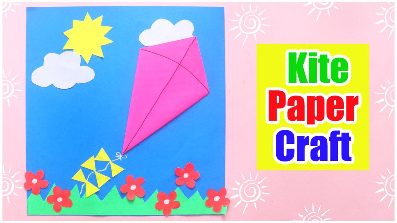 Easy Kite Paper Craft for Kids | Paper Scenery - YouTube
