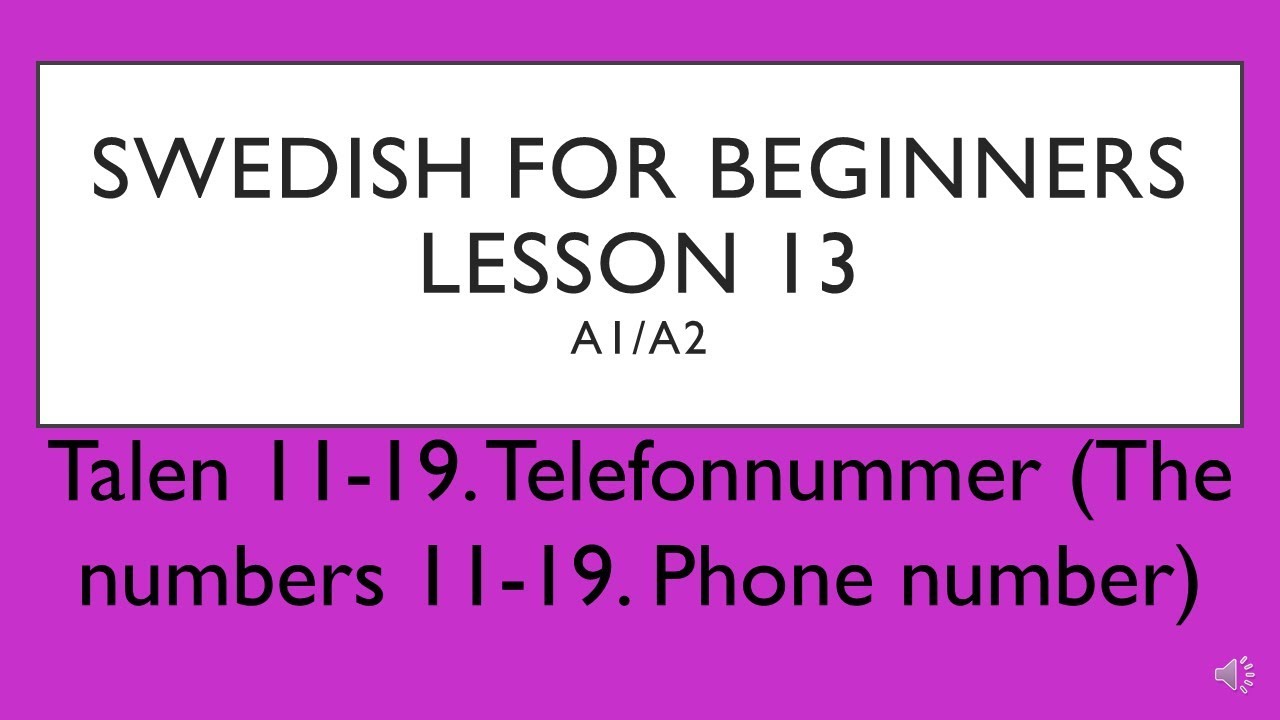 Swedish for beginners- Lesson 13 (A1/A2) | Svenska för nybörjare ...