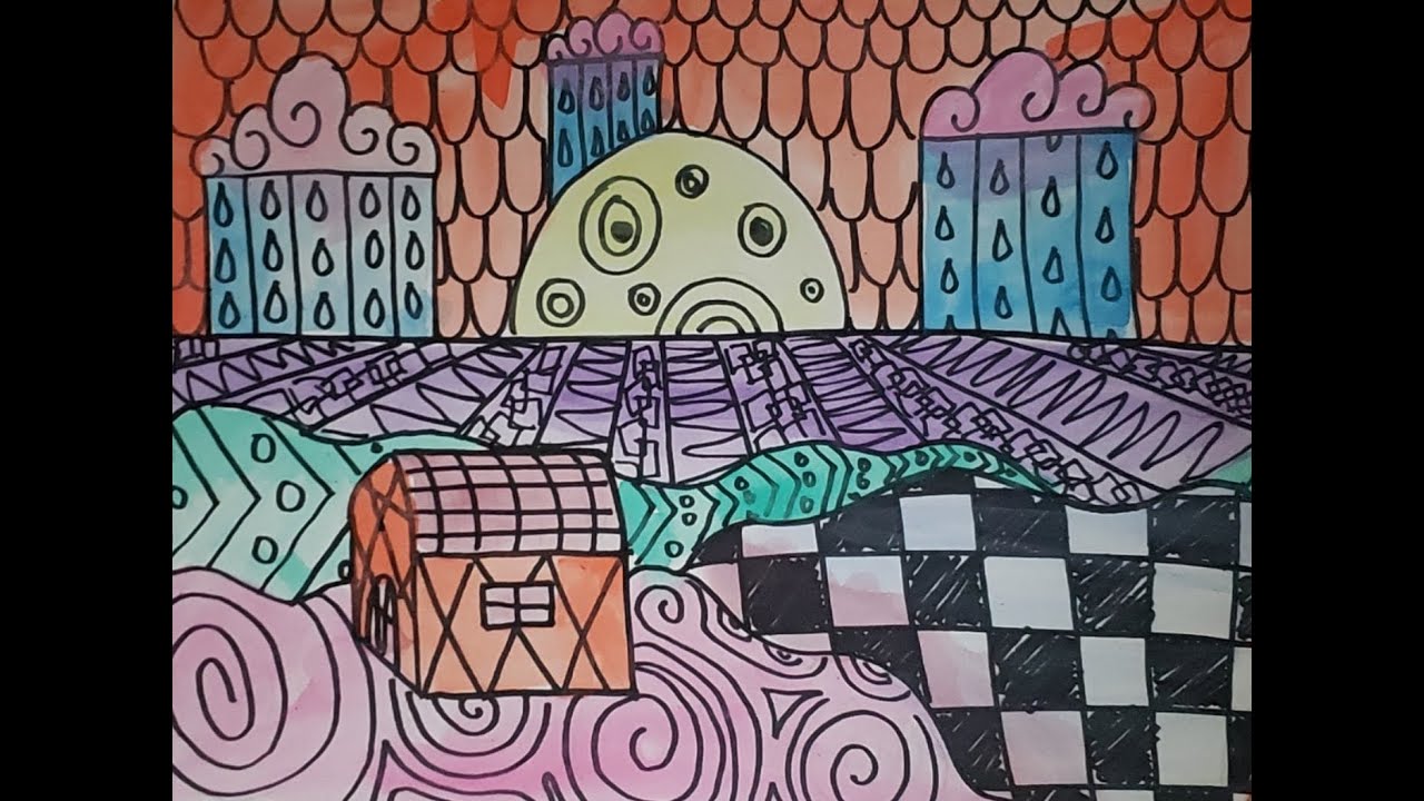 4th Grade Project : Zentangle Landscape - YouTube