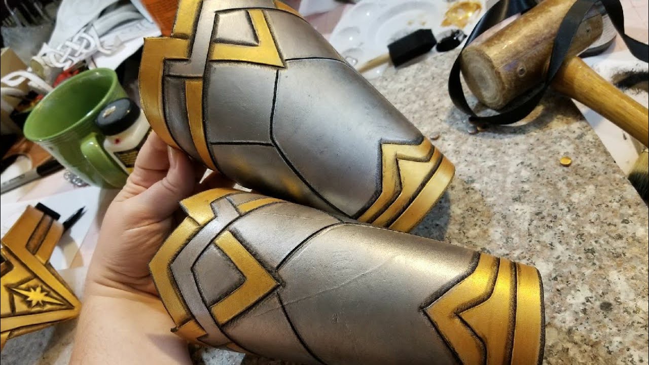 Leather Wonder Woman Bracers - YouTube