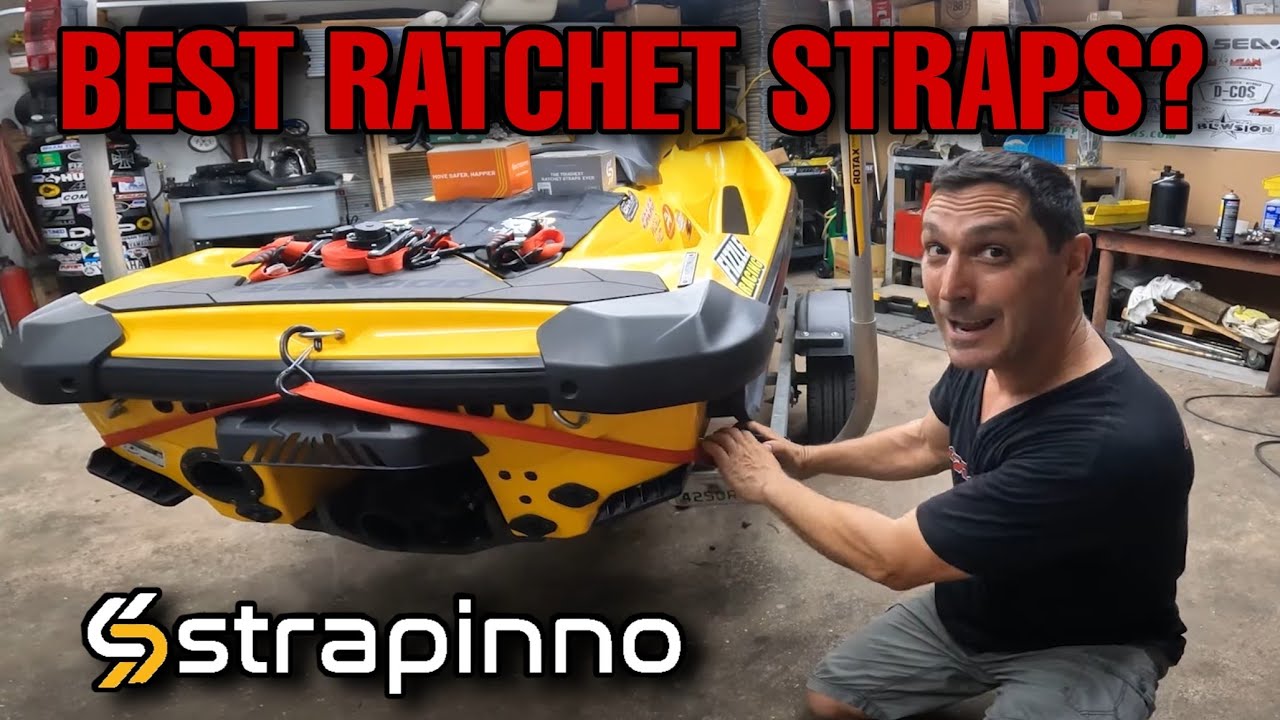 Easy Way to Tie A Jet Ski - Strapinno Ratchet Straps - YouTube