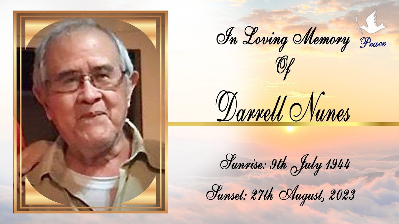 Funeral Tribute Service Of Darrell Nunes - YouTube
