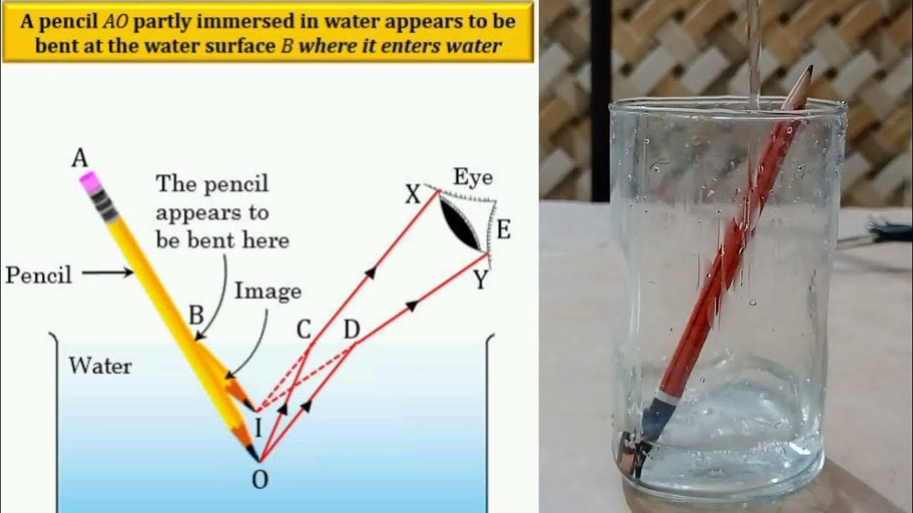 Bending of Pencil in water due to Refraction of light - Physics ...