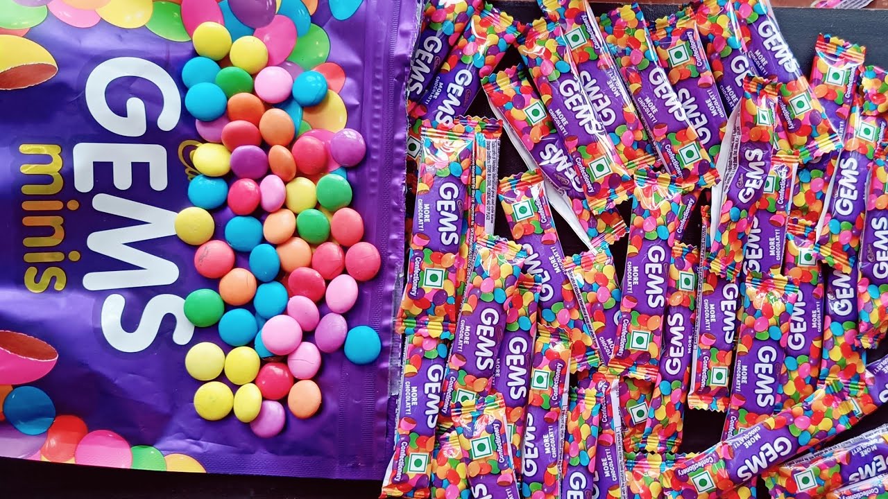 Mini Gems Chocolates, Cadbury, Lot's Of candies, chocolate opening ...