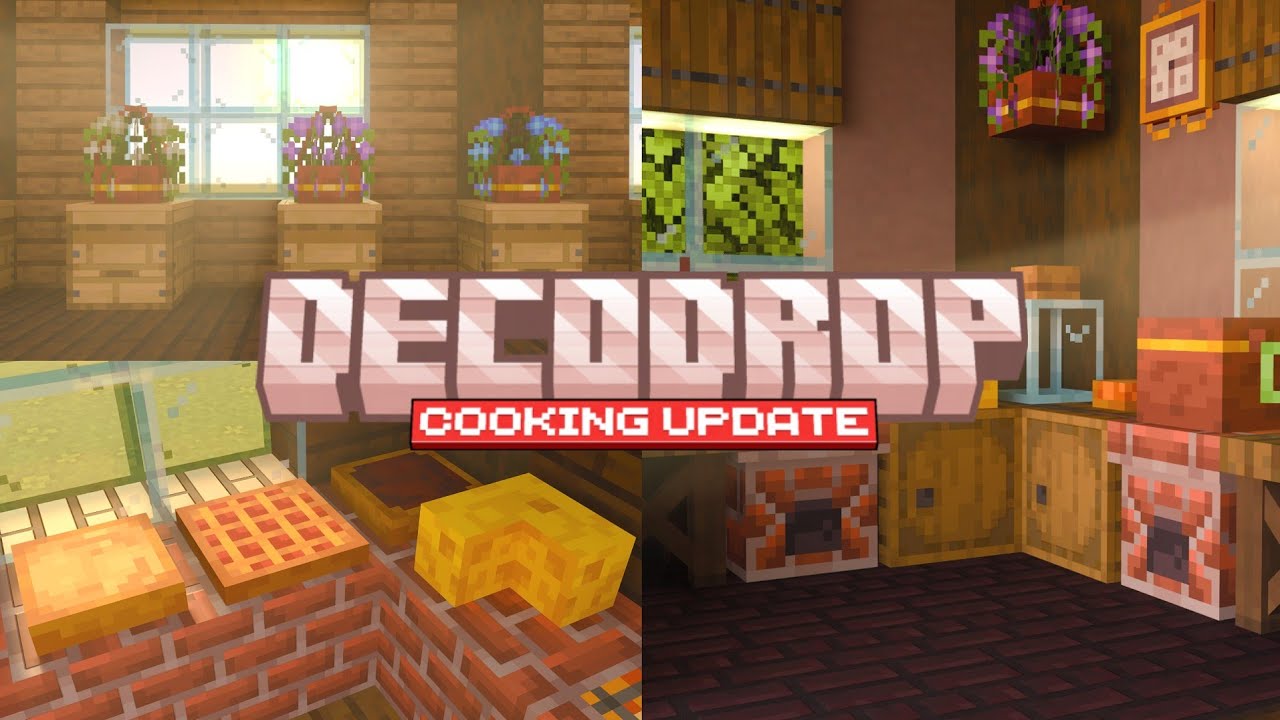 「Minecraft PE」new DecoDrop functional addon with cooking update! work ...