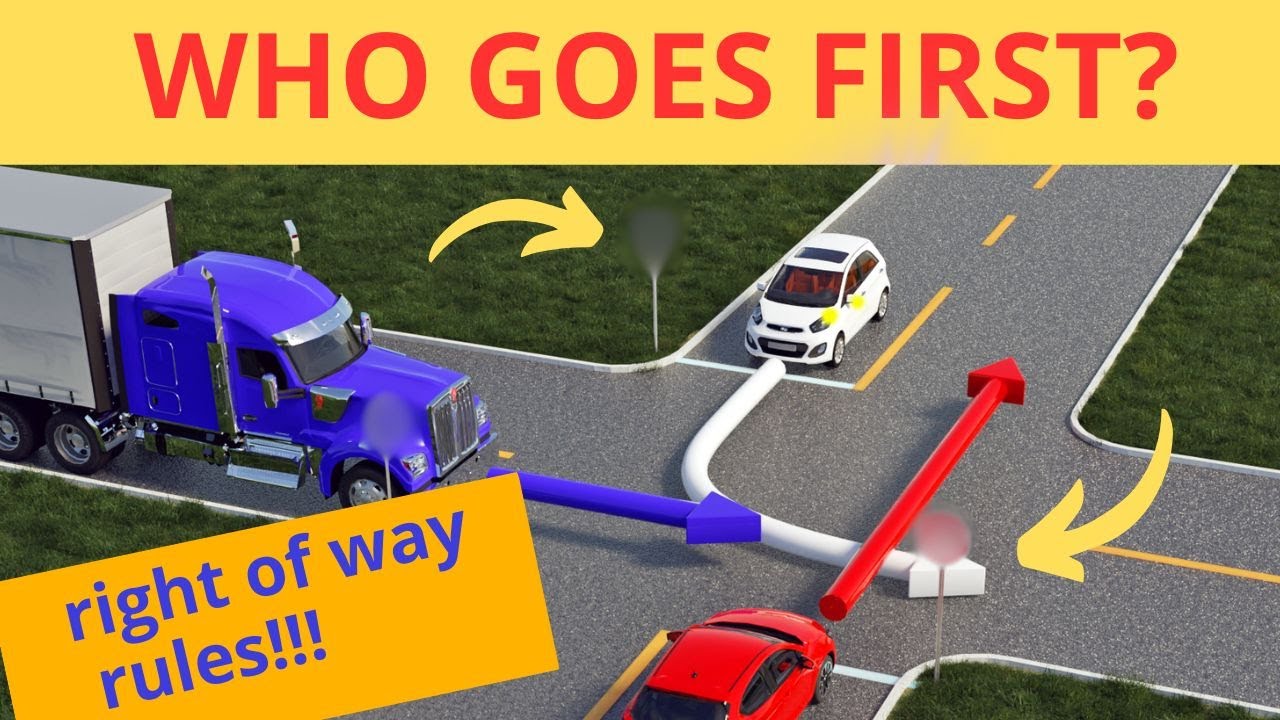 99% Are Wrong On This Task. WHO GOES FIRST? USA Driving Tests and Road ...