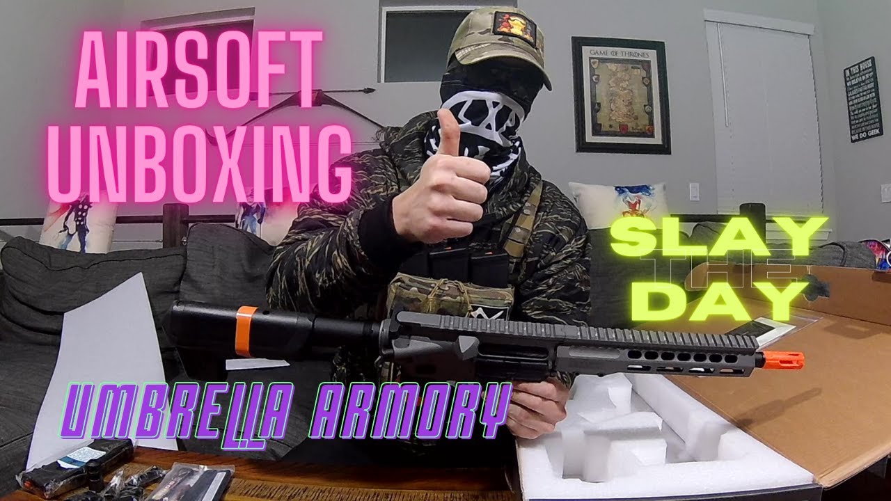 Airsoft Unboxing Umbrella Armory Rec 7 - YouTube