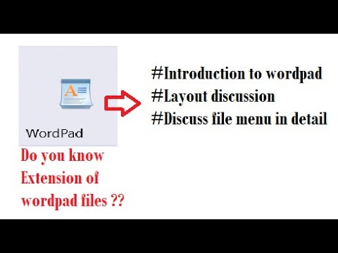 #Introduction about wordpad & #Extension of wordpad files. - YouTube