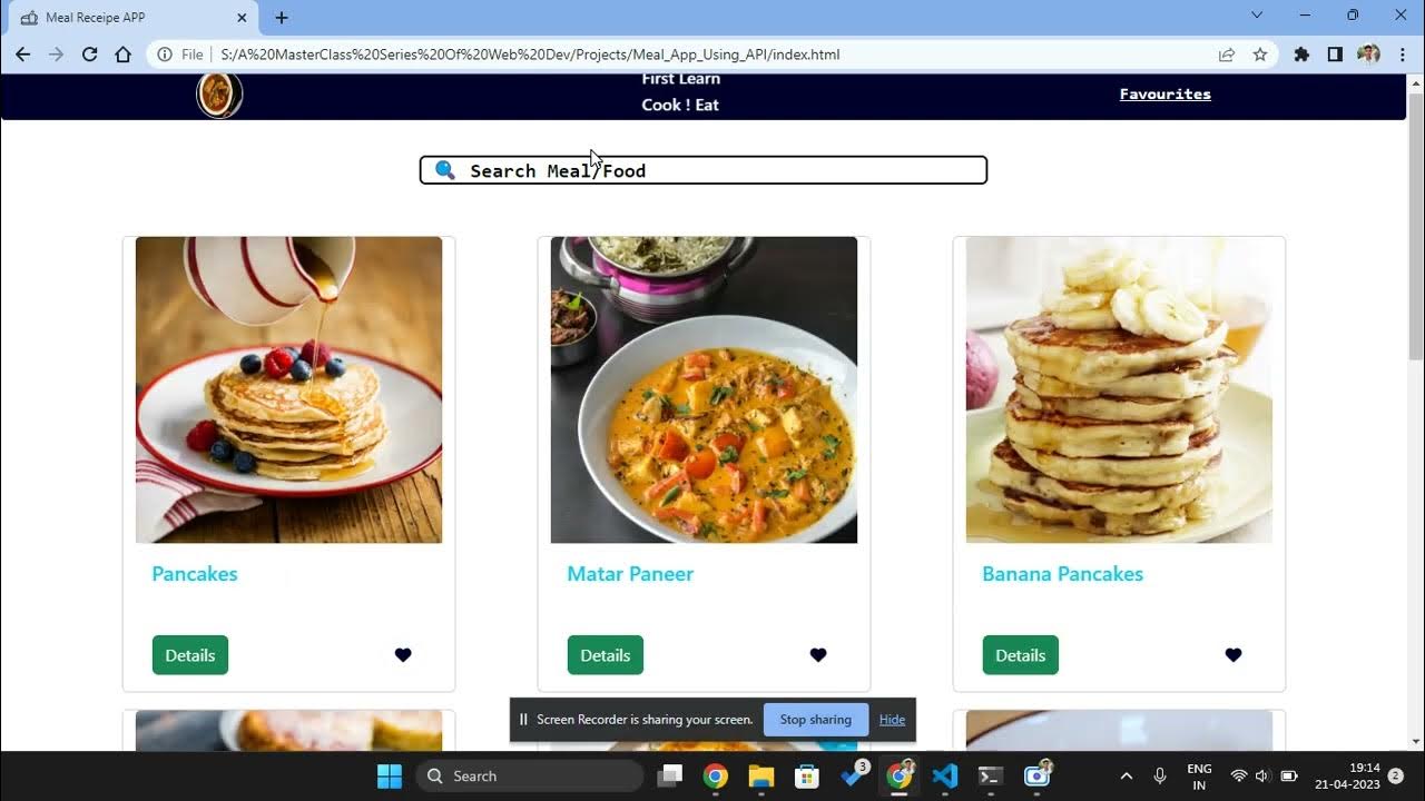 Meal App Using Api Skilltest Codingninja Youtube