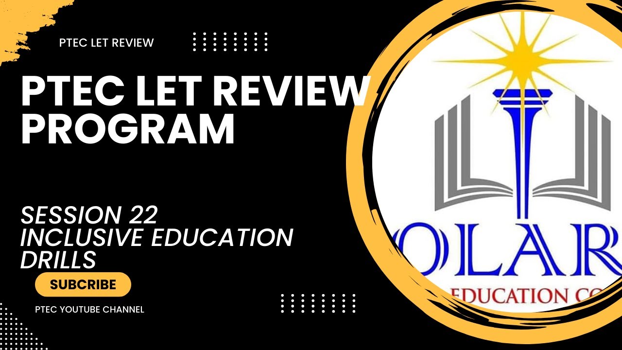 PTEC LET Review Program Session 22 Inclusive Education - YouTube