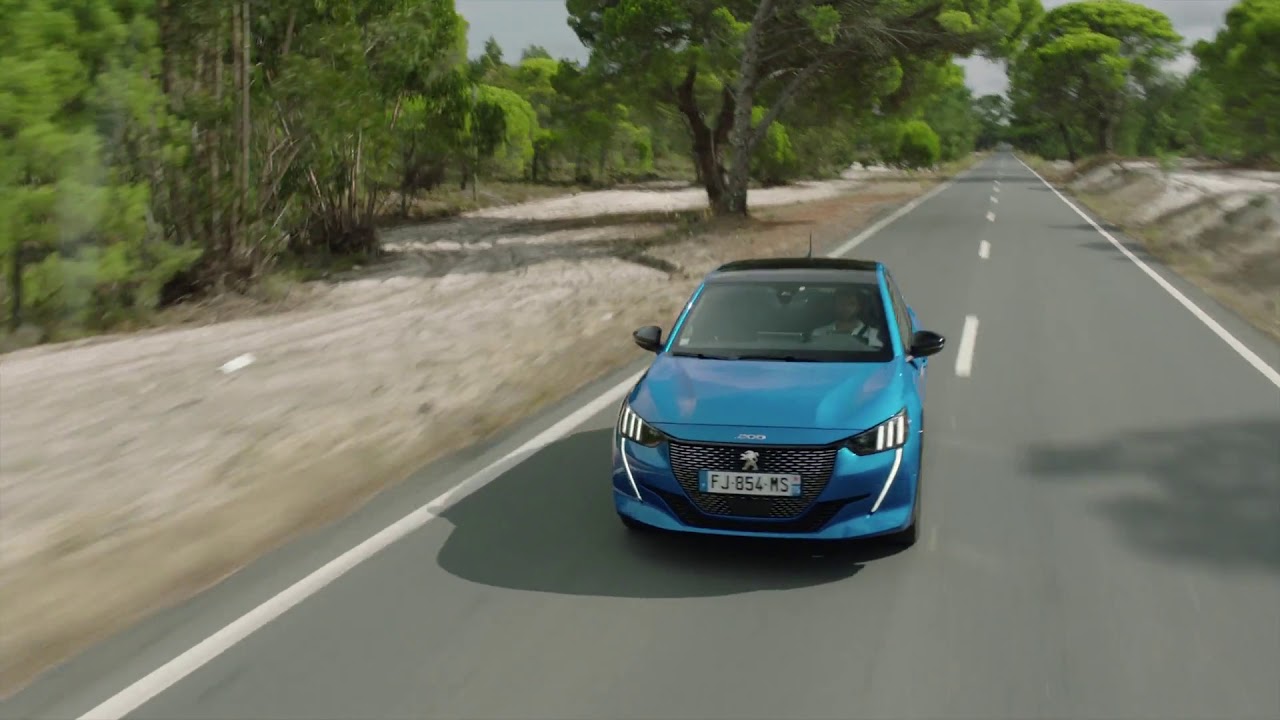 The new Peugeot 208 GT Line in Vertigo Blue Driving Video - YouTube
