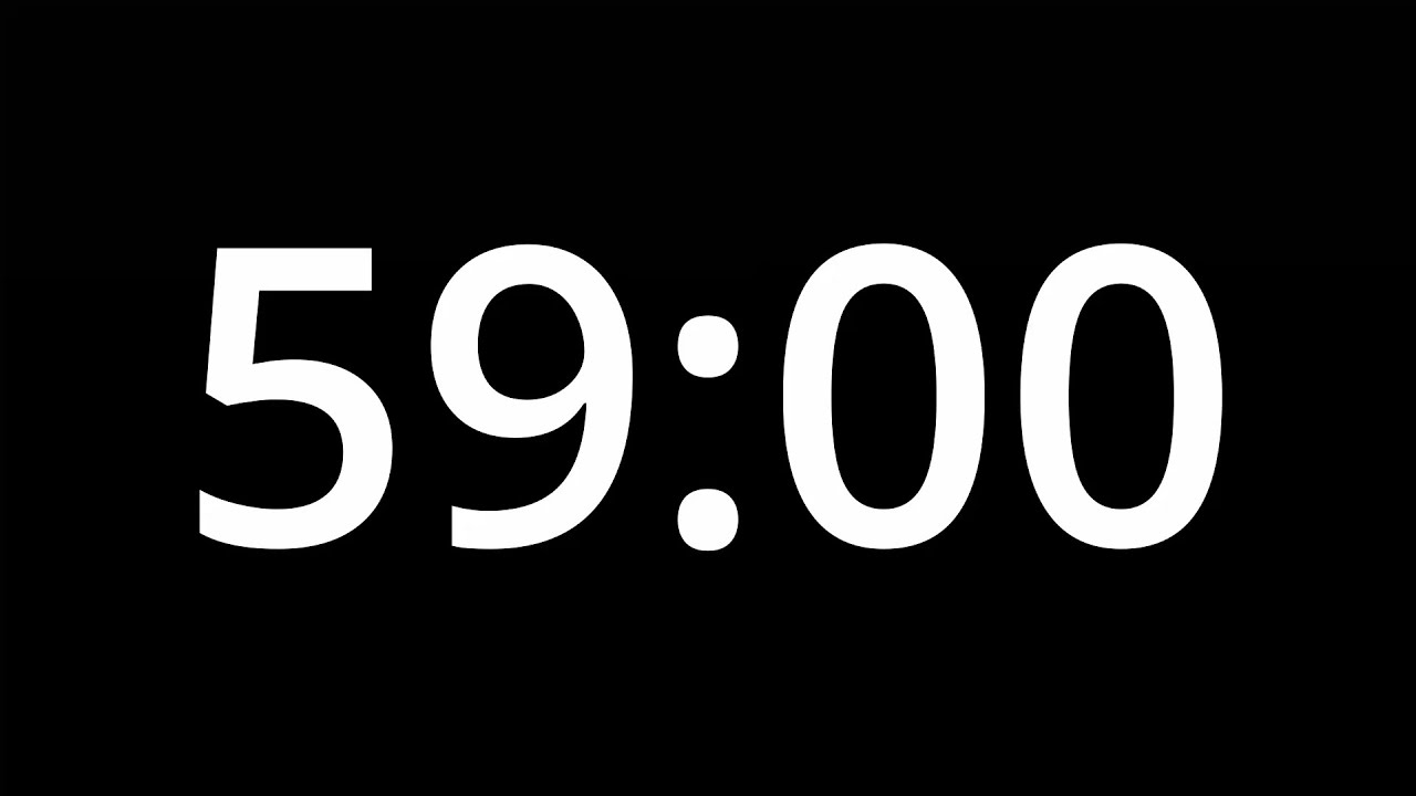 59 MINUTE TIMER - No Sound - Full HD 1080p - COUNTDOWN - YouTube