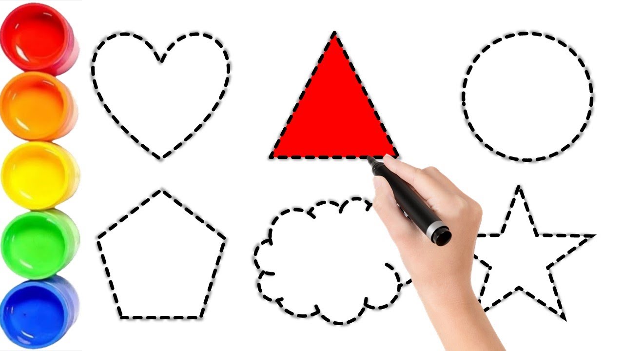 2D Shapes Drawing and Colouring For kids and Toddlers | learn 2d shapes ...