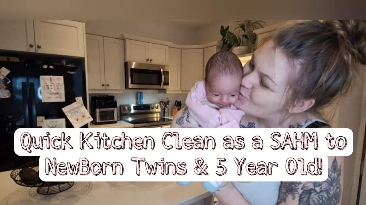 Kitchen Cleaning Motivation as a SAHM + Adjusting to Newborn Twins! 🤍 ...