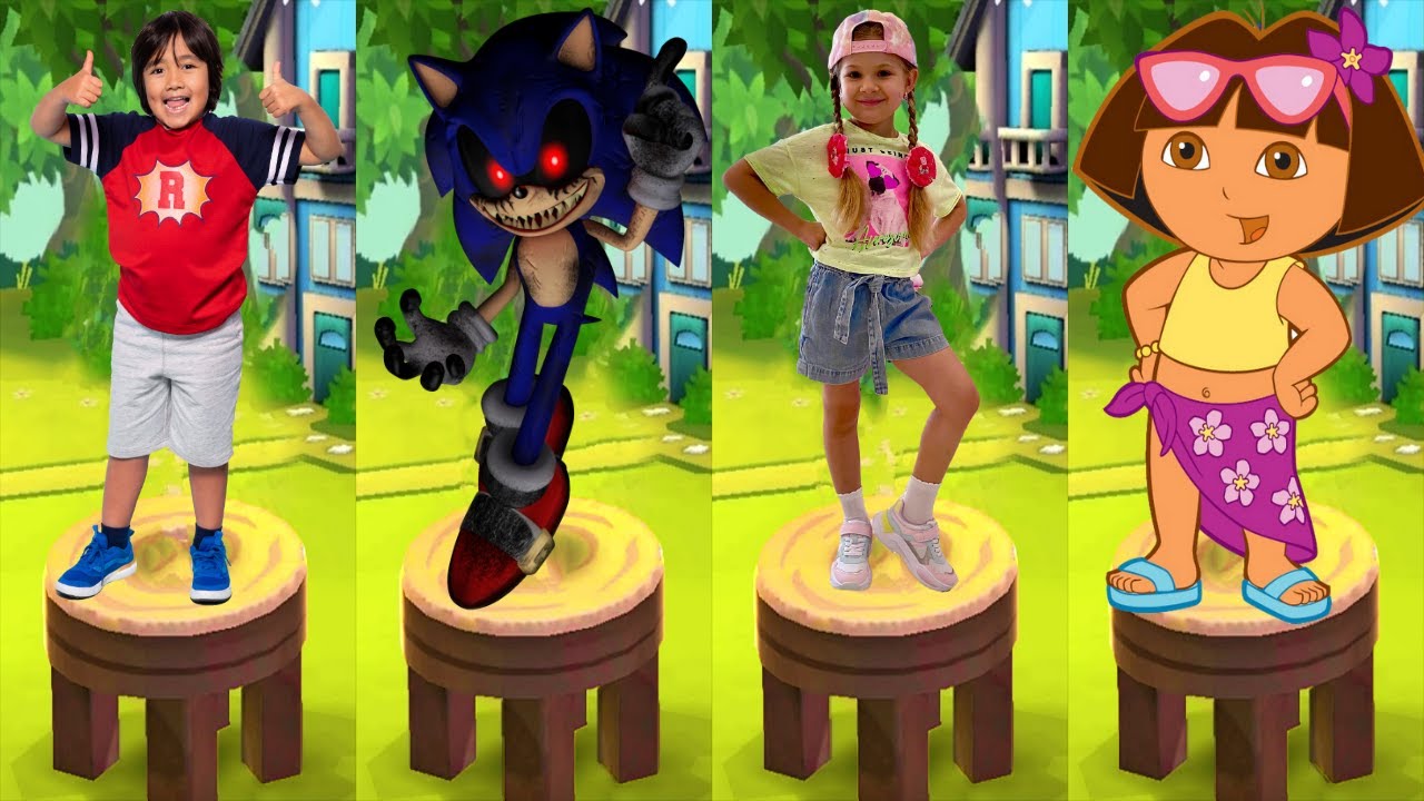 Tag with Ryan vs Sonic Dash vs Love Diana Pet Dash vs Dora the Explorer Run - All Characters ...