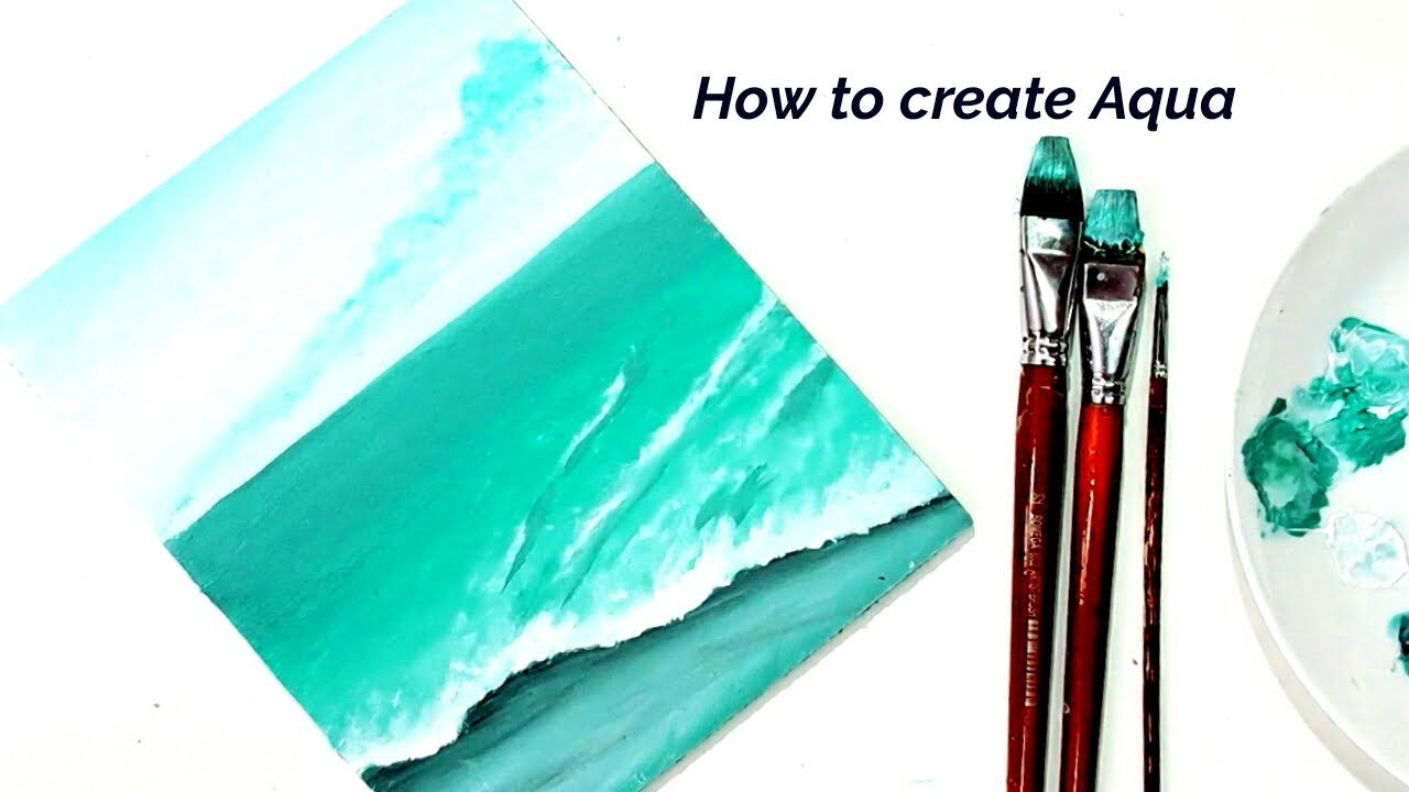 How to Create Aqua with Single color Painting | Easy Seascape Acrylic ...