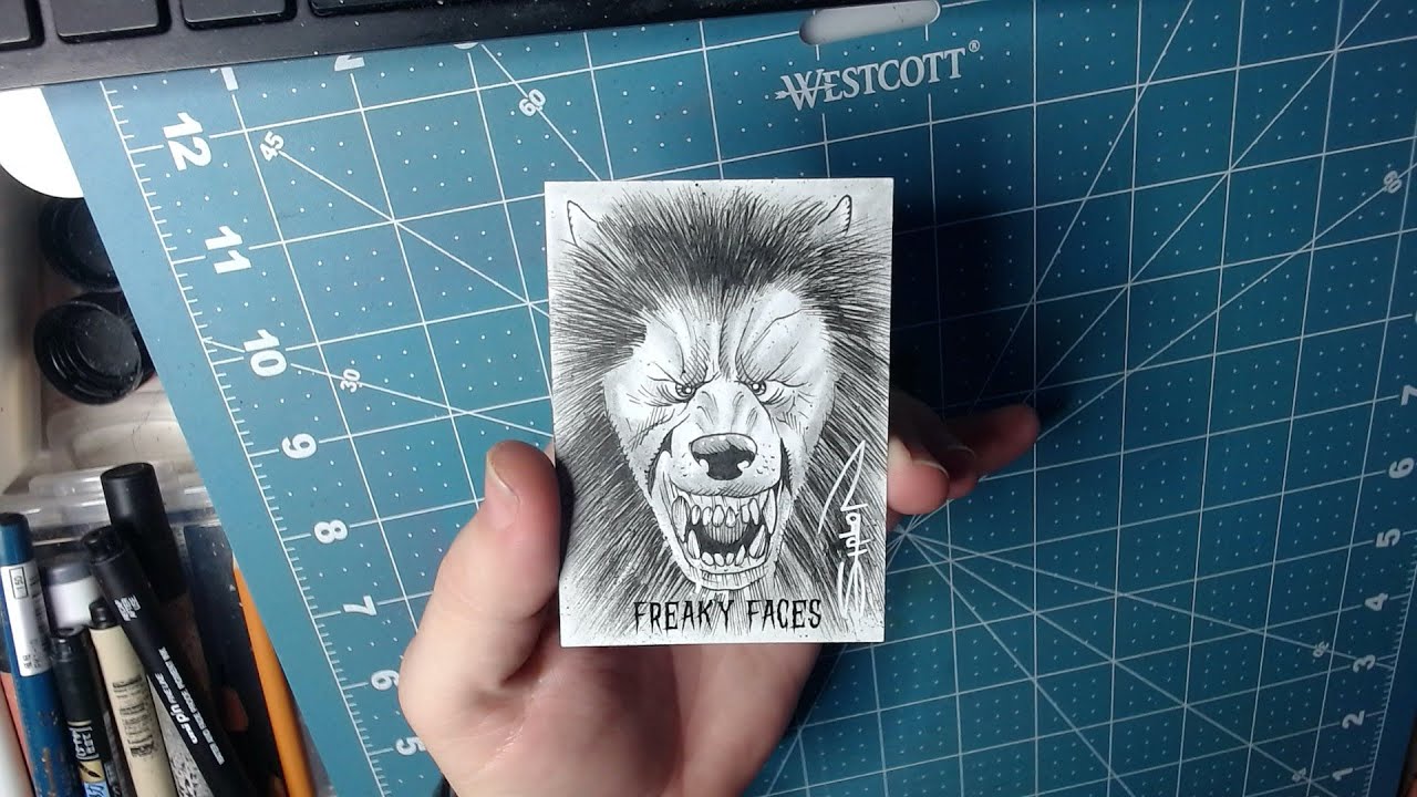Freaky Faces Sketch Card Drawing & Inking! - YouTube