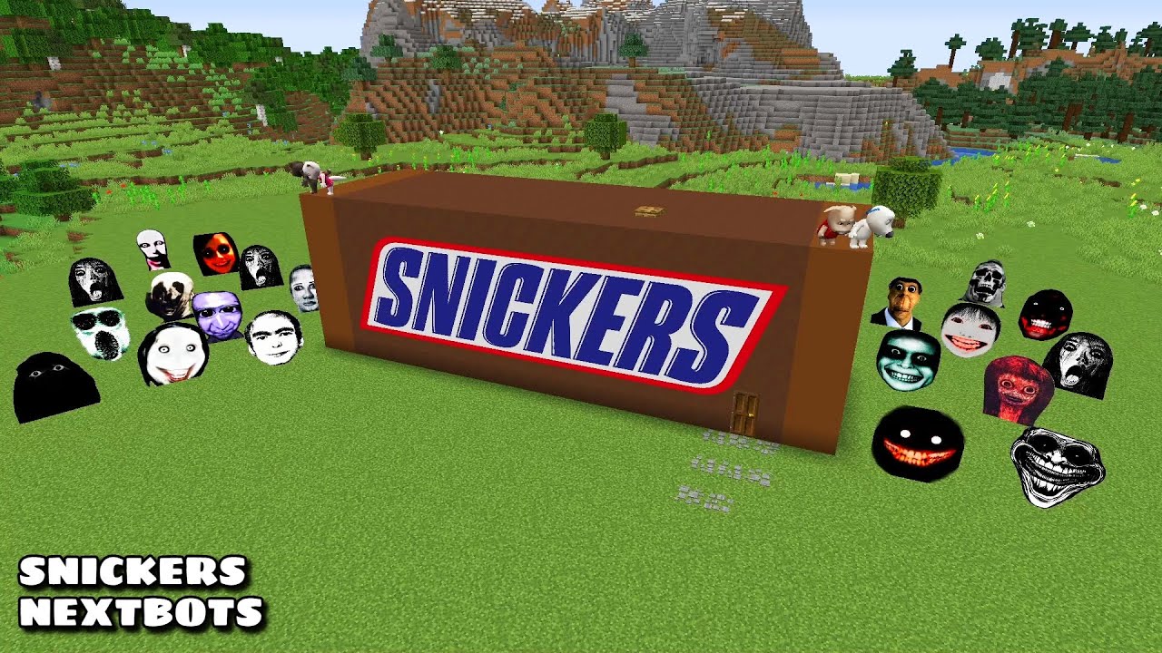 SURVIVAL SNICKERS HOUSE WITH 100 NEXTBOTS in Minecraft - Gameplay ...