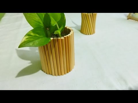 Easy Bamboo sticks craft ideas | DIY Bamboo sticks crafts | Flower vase ...