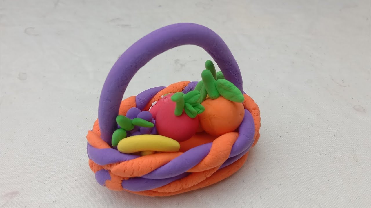 Clay Fruits Basket | How To Make Fruits Basket With Clay | Mini Clay ...