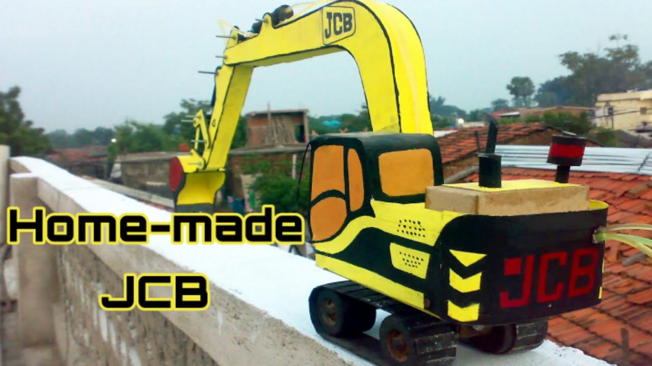 How to make hydraulic JCB Working Model from cardboard - YouTube