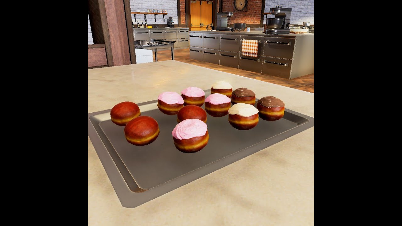 Cooking Simulator - Cakes and Cookies Fried Donut (no commentary) - YouTube