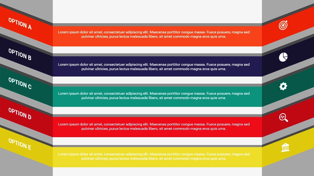 Create 5 Rectangular Options Infographic Slide in PowerPoint - YouTube