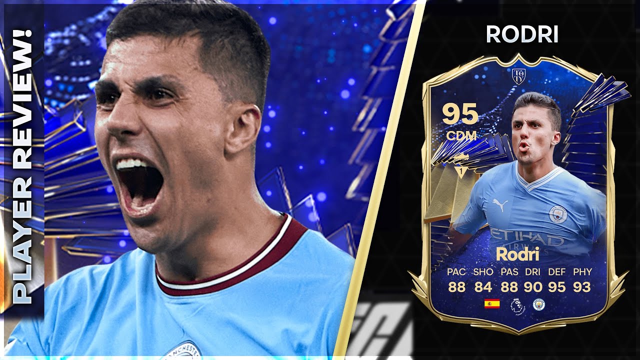 DEFENSIVE BEAST!!!!! 95 RATED TOTY RODRI PLAYER REVIEW - EA FC24 ...