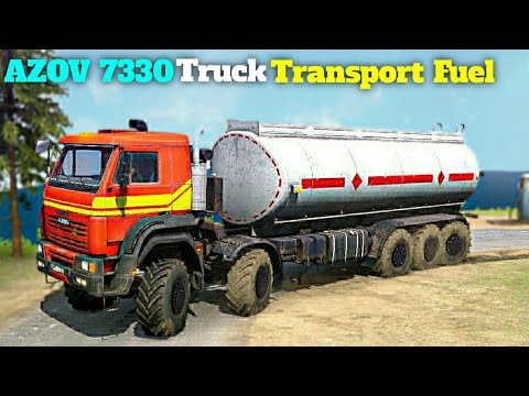 Spintires Mudrunner: AZOV 7330 Truck Transport 5800 Liters Fuel | Trans-Baikal Territory Map