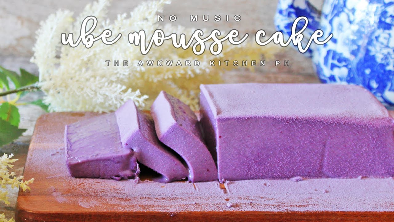 *NO MUSIC* Ube Mousse Cake With Ube Halaya | NO BAKE RECIPE | Cooking ...