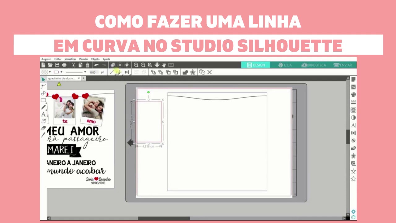 COMO FAZER UMA LINHA EM CURVA NO STUDIO SILHOUETTE - YouTube