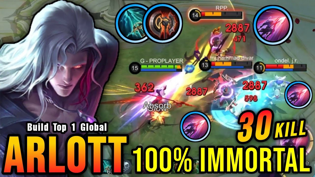 30 Kills No Death!! Arlott New Exp Lane Build 100% IMMORTAL!! - Build ...