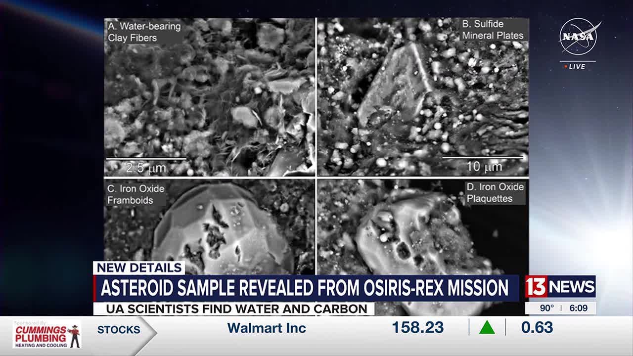 NASA gives first-look at asteroid samples, as UA scientists begin work ...