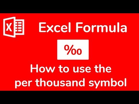 Per thousand symbol ‰ : Excel formula & How to use it - Doctor Excel ...