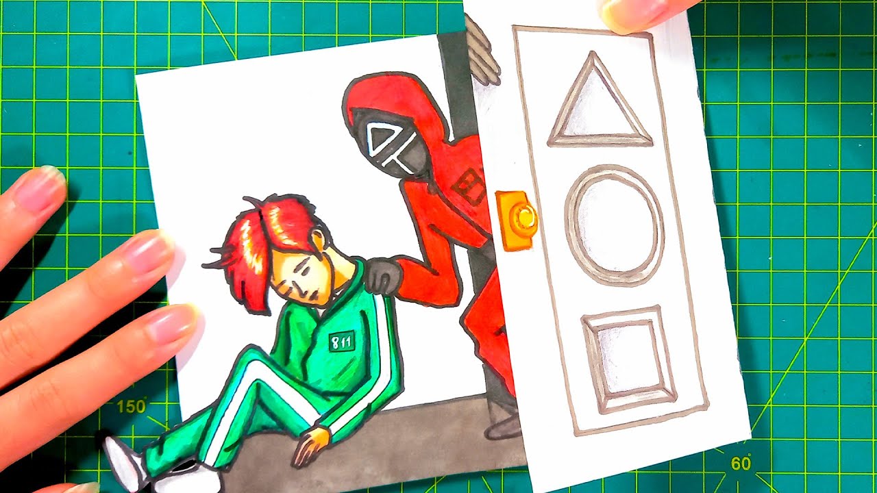 SQUID GAME ARTS (오징어 게임) & PAPER CRAFTS | How To Draw and Paint - YouTube