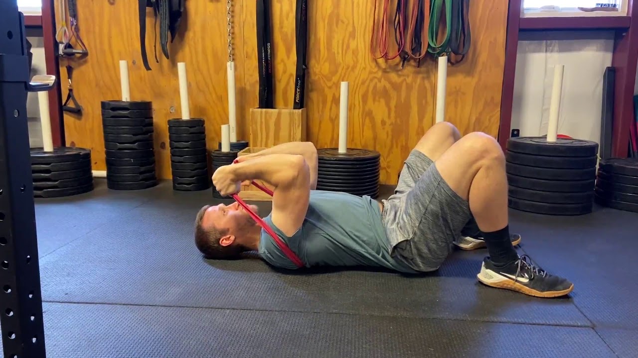 Supine Triceps Extensions - Band - YouTube