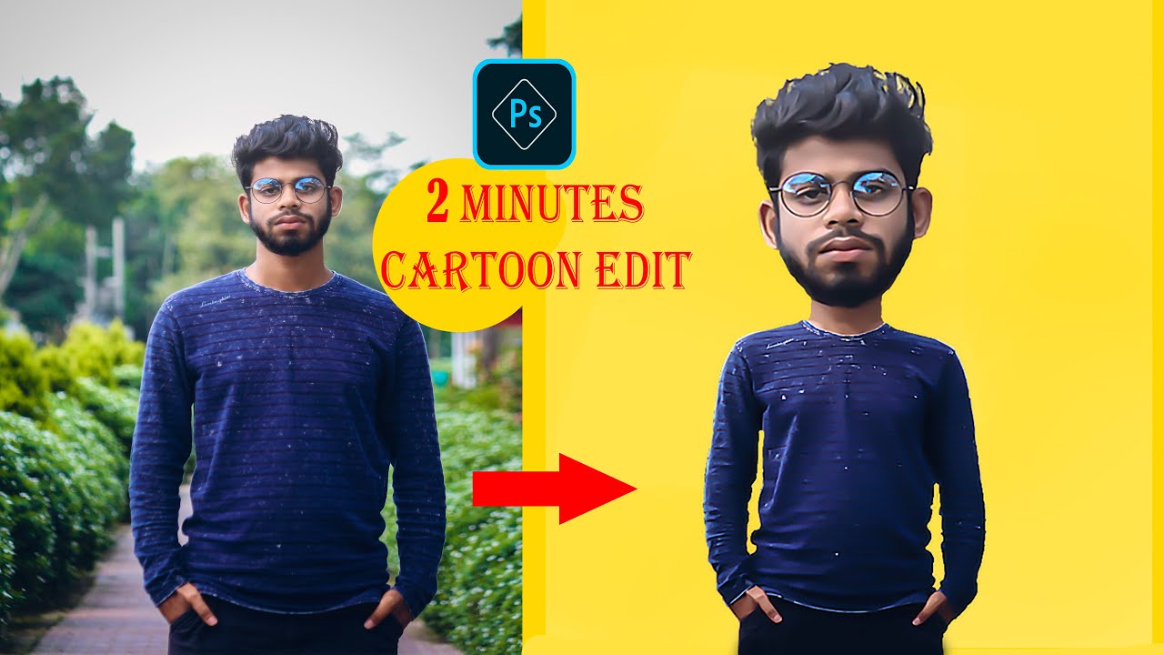 2 Minutes Cartoon Filter in Photoshop | Cartoon Photo Editing Tutorial ...