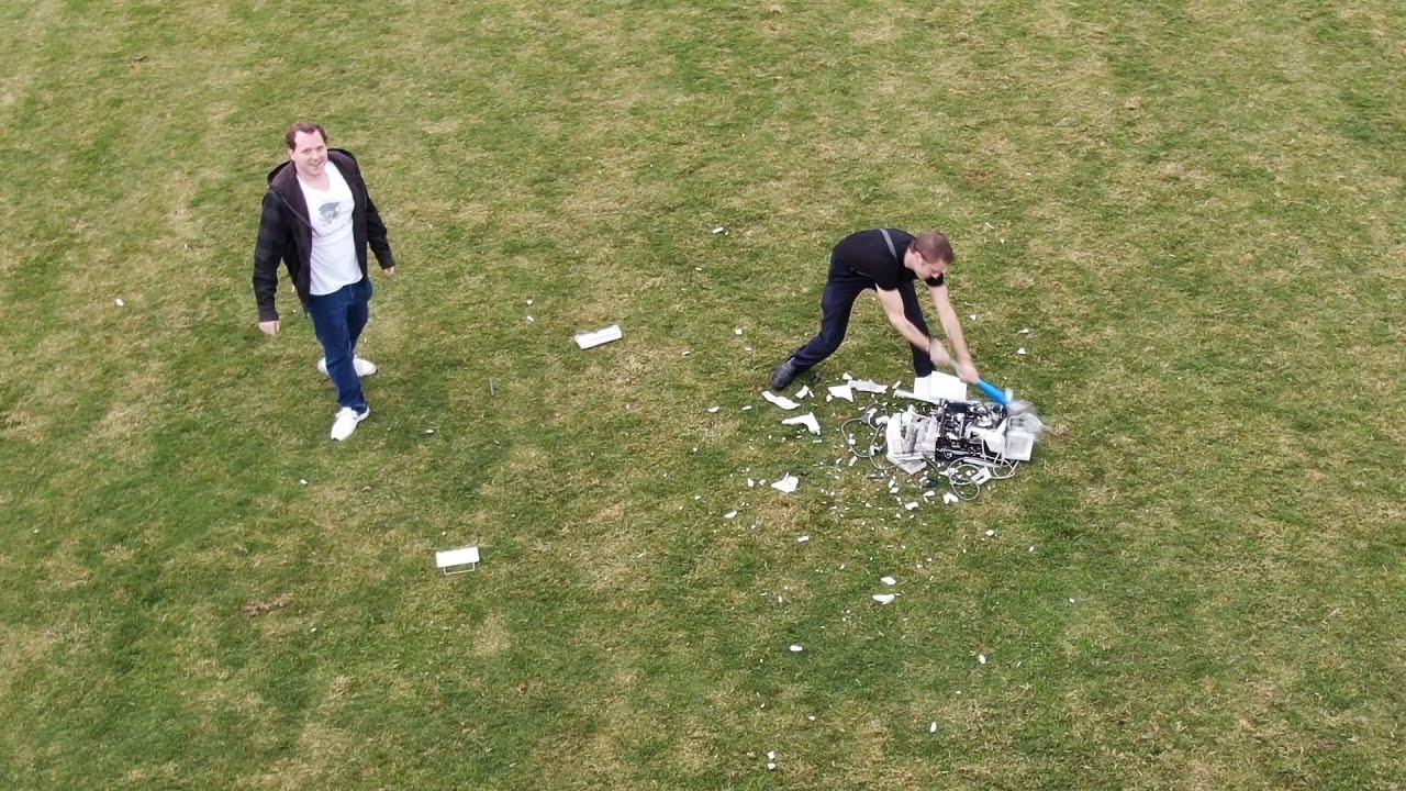 Destroying an Office Printer with a Baseball Bat - YouTube